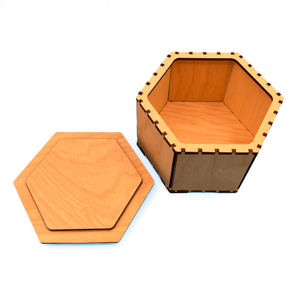 Small Geometric Hex Keepsake Box – Glowforge Shop