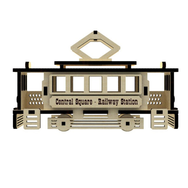 Small Old Style Cable Tram Miniature with Moving Wheels – Glowforge Shop