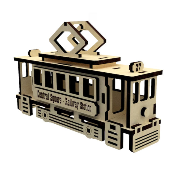 Small Old Style Cable Tram Miniature with Moving Wheels – Glowforge Shop