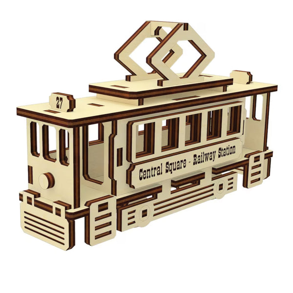 Small Old Style Cable Tram Miniature with Moving Wheels – Glowforge Shop