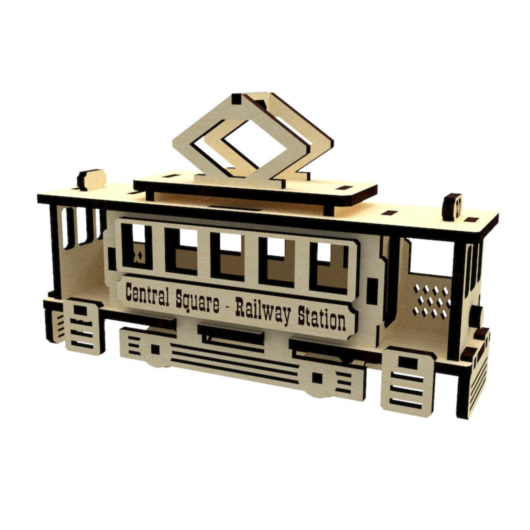 Small Old Style Cable Tram Miniature with Moving Wheels – Glowforge Shop