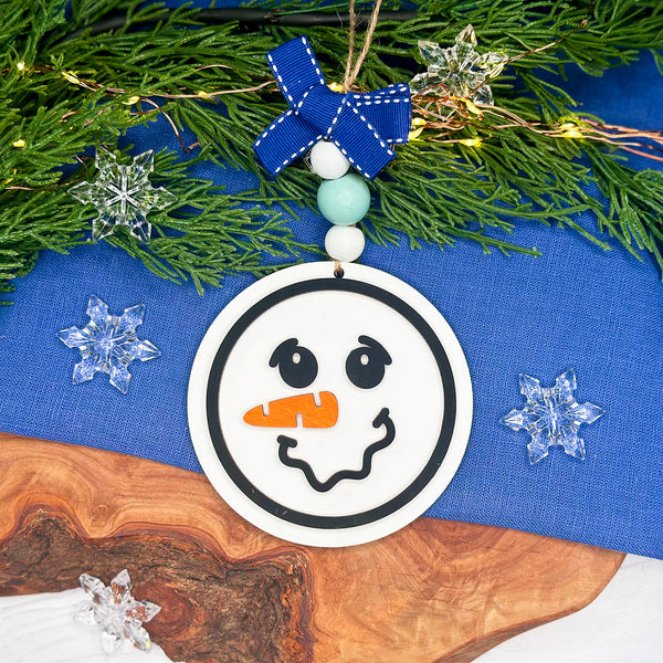 Smiling Snowman Face Ornament – Glowforge Shop