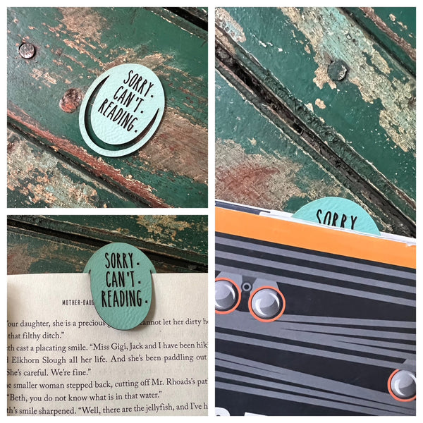 Sorry, Can't. Reading. Snarky Leather Bookmark – Glowforge Shop