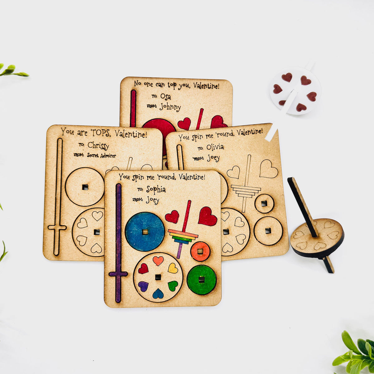 Spinning Top Editable Cards Interactive Valentines Set Of 3