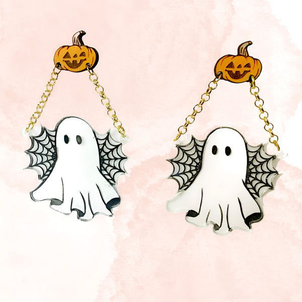 Spooky Ghost Chain and Post Earrings – Glowforge Shop