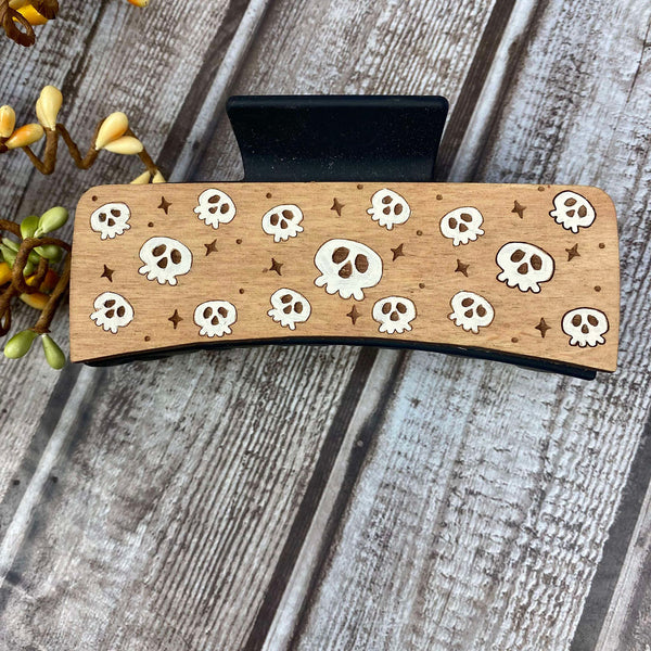 Spooky Scattered Halloween Skull Hair Clip – Glowforge Shop