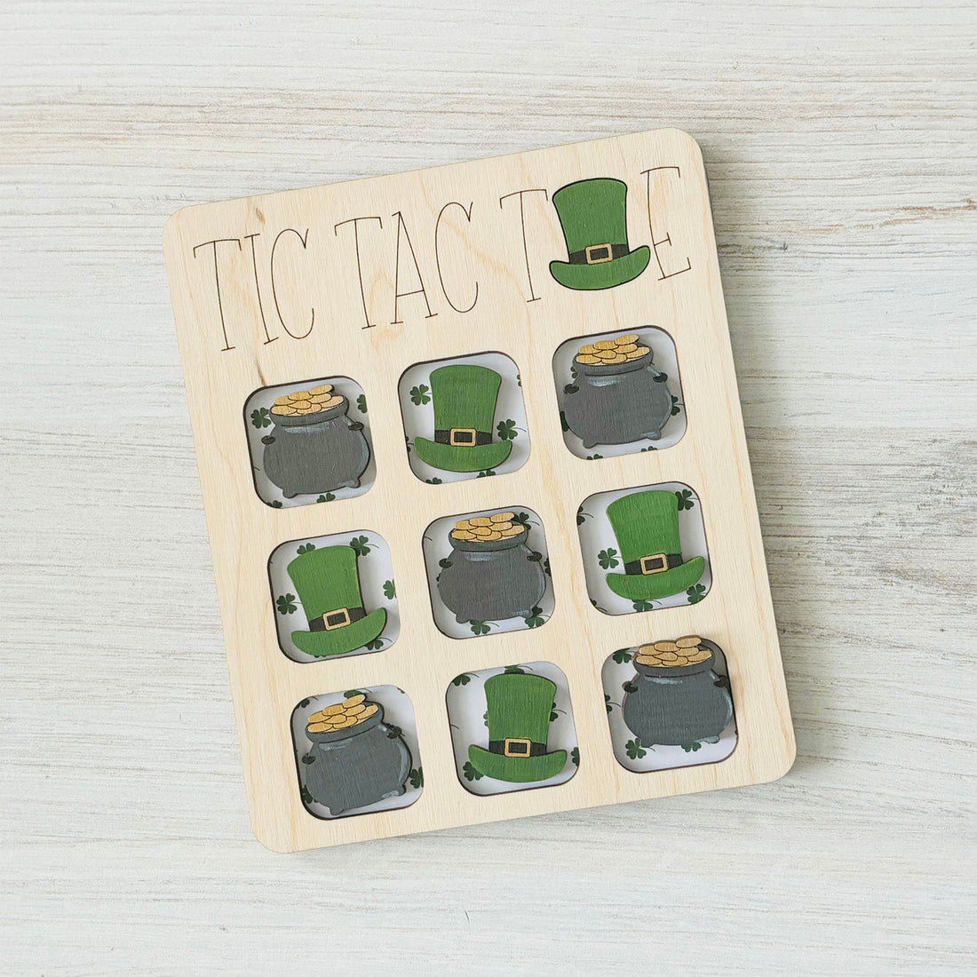 St. Patrick's Day Tic Tac Toe Game (Pot of Gold and Hat) – Glowforge Shop