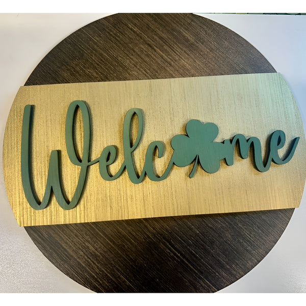 St. Patrick’s Day Welcome Shamrock Door Sign – Glowforge Shop