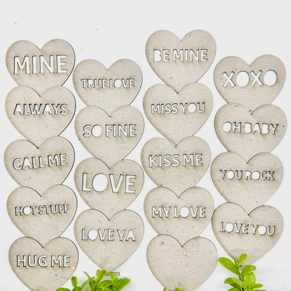 Stand-Up Conversation Heart Valentine Signs (Set of 17 plus blank ...