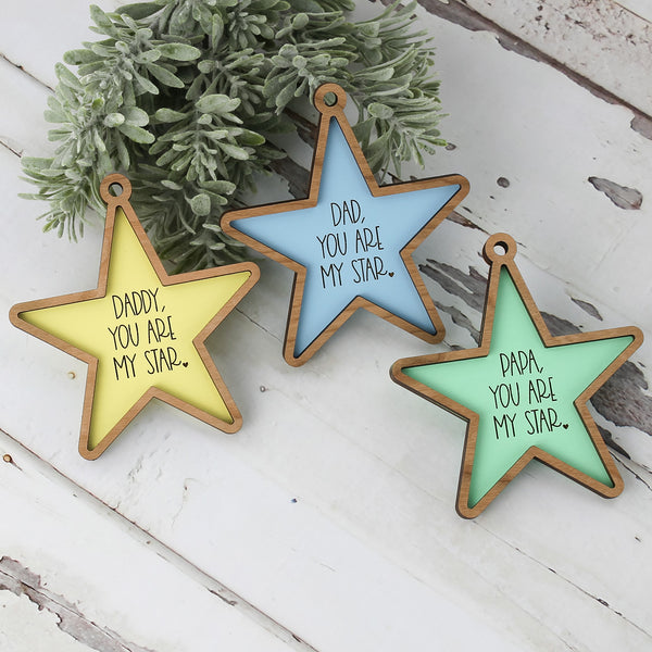 Star-Shaped Gift Tag for Dad - Father's Day Gift Tag - You Are My Star ...
