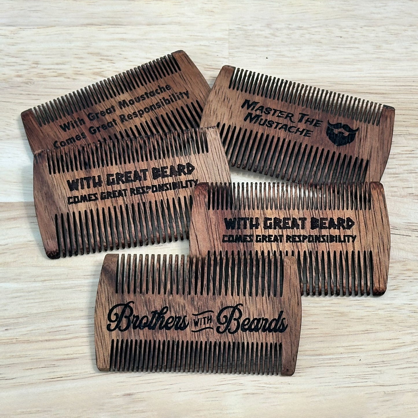 Stylish Beard & Mustache Combs (Set of 7) – Glowforge Shop