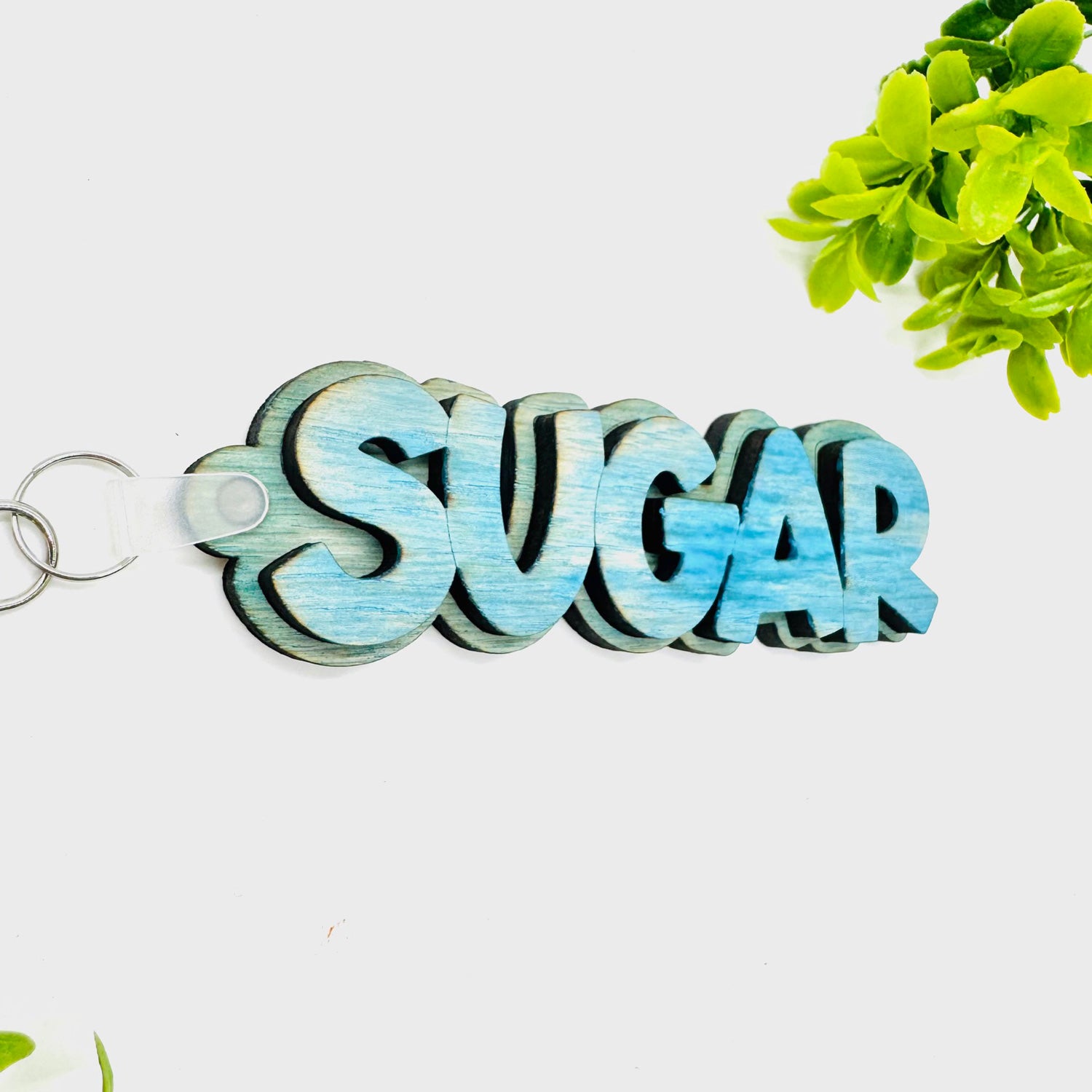 SUGAR Layered Word Keychain – Glowforge Shop