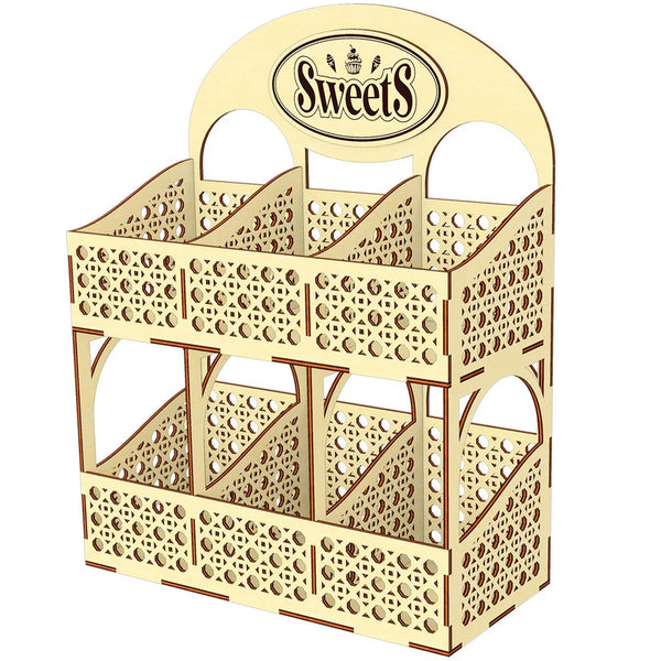 Sweet Display Stand with 8 Cells and 2 Tiers with Square Pattern ...