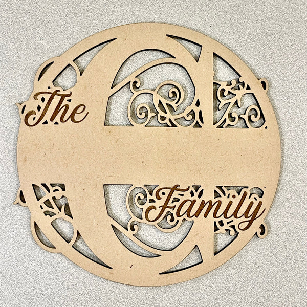 Swirly Family Name Sign "C" – Glowforge Shop