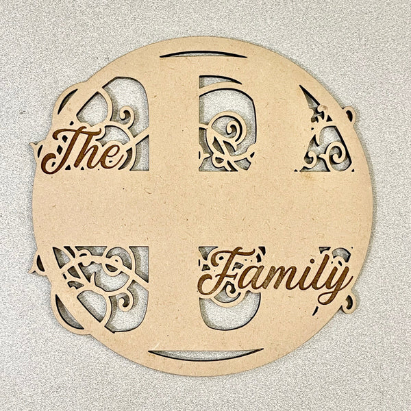 Swirly Family Name Sign "B" – Glowforge Shop