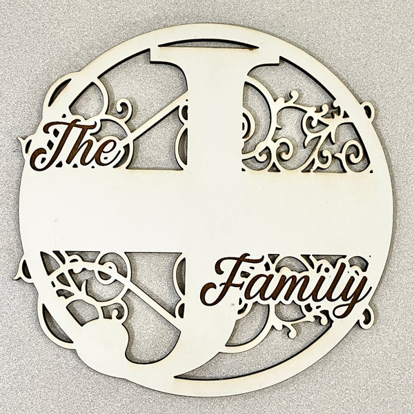Swirly Family Name Sign "J" – Glowforge Shop