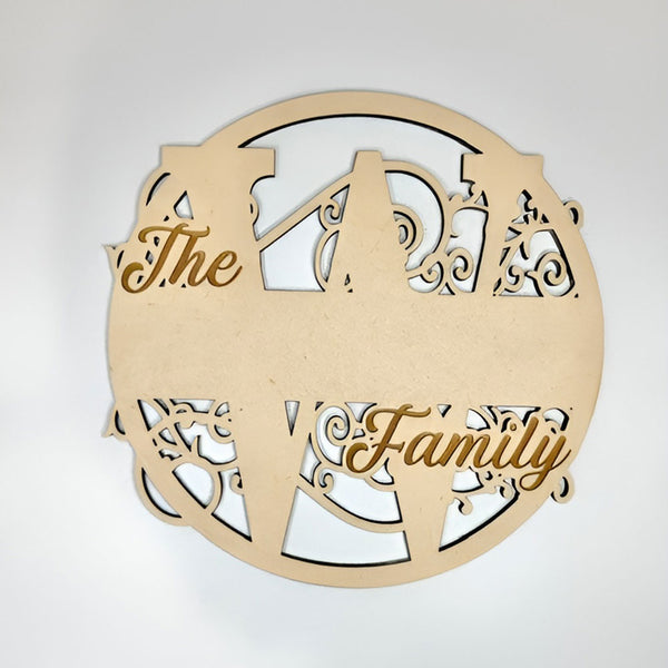 Swirly Family Name Sign "W" – Glowforge Shop
