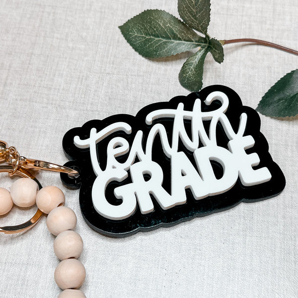 Tenth Grade Layered Keychain or Bag Tag | Sophomore Year – Glowforge Shop