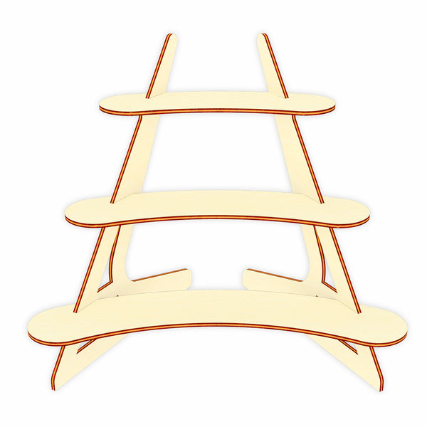 Three Tiered Display Stand with Curved Shelves – Glowforge Shop
