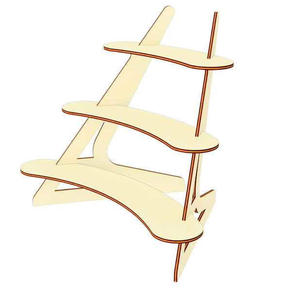 Three Tiered Display Stand with Curved Shelves – Glowforge Shop