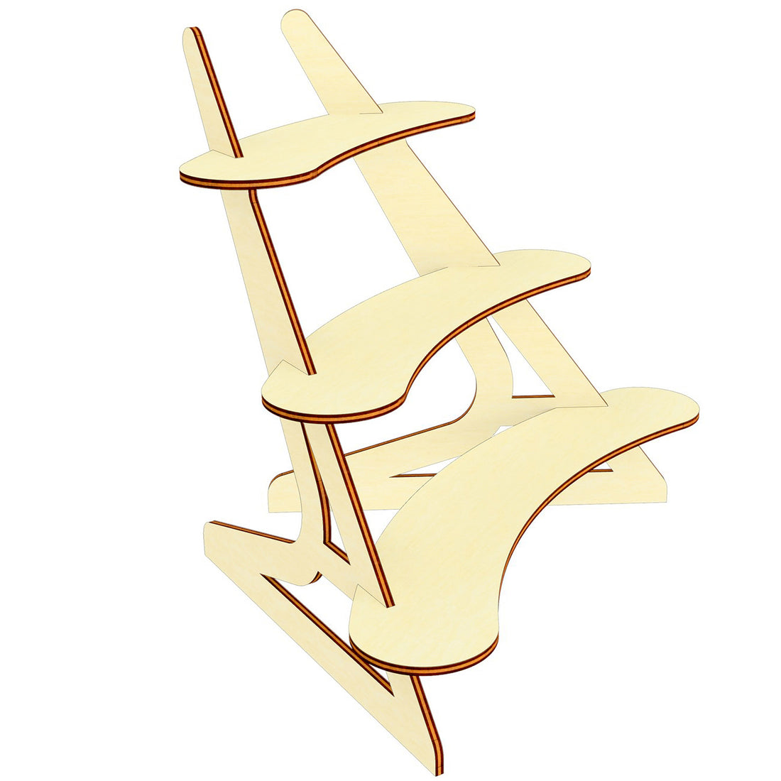 Three Tiered Display Stand with Curved Shelves – Glowforge Shop