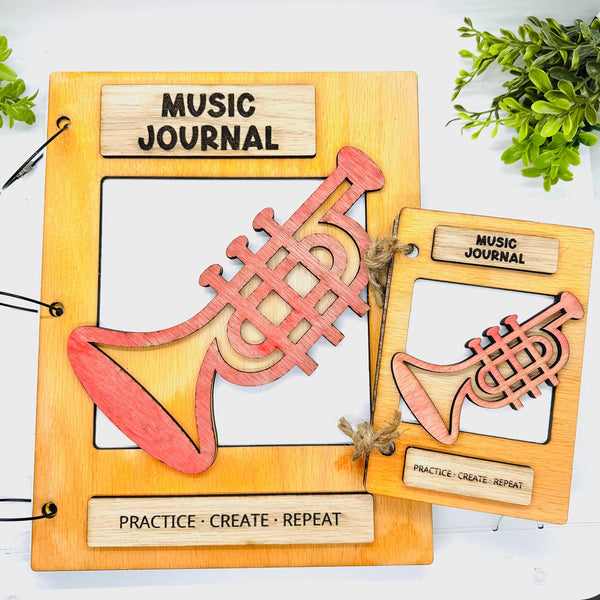 Trumpet Journal Notebook Cover - Editable Text (Set of 2) – Glowforge Shop