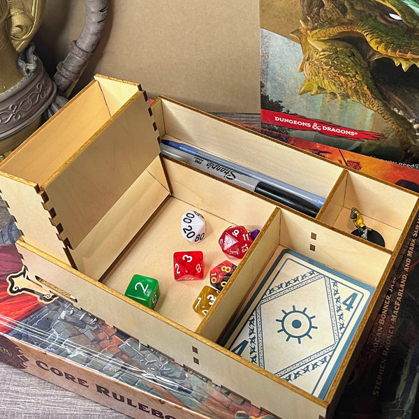 TTRPG Character Book: Tray with Dice Tower – Glowforge Shop