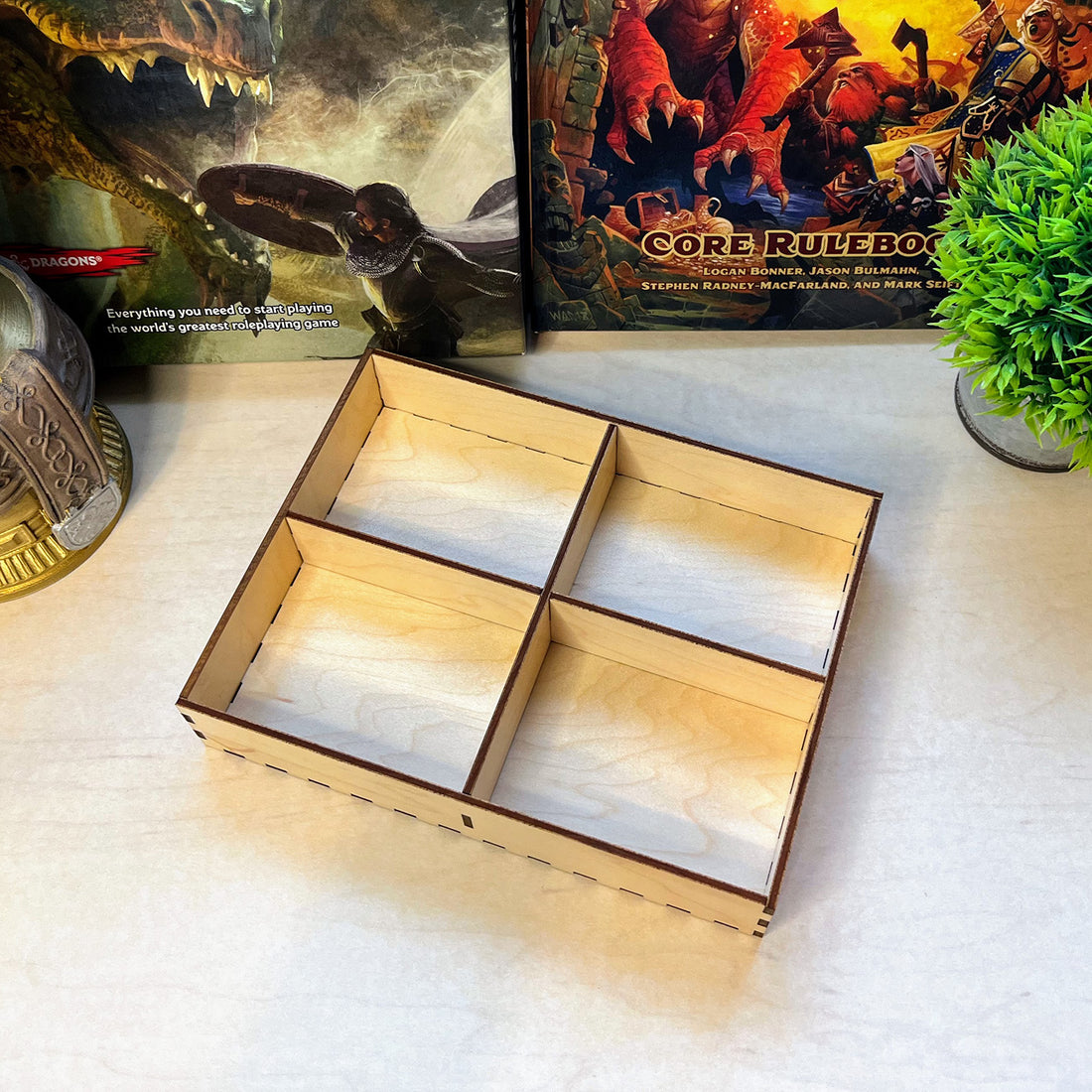 TTRPG Character Book: Tray with Four Compartments – Glowforge Shop