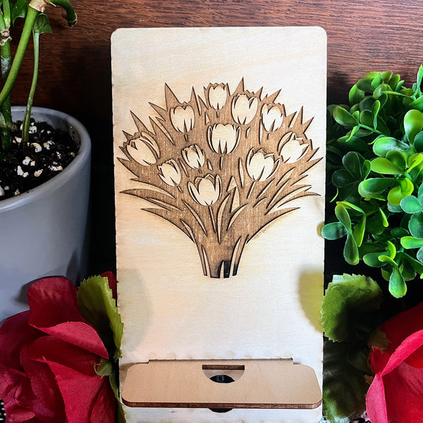 Tulip Phone Stand - Floral Desk Accessory – Glowforge Shop