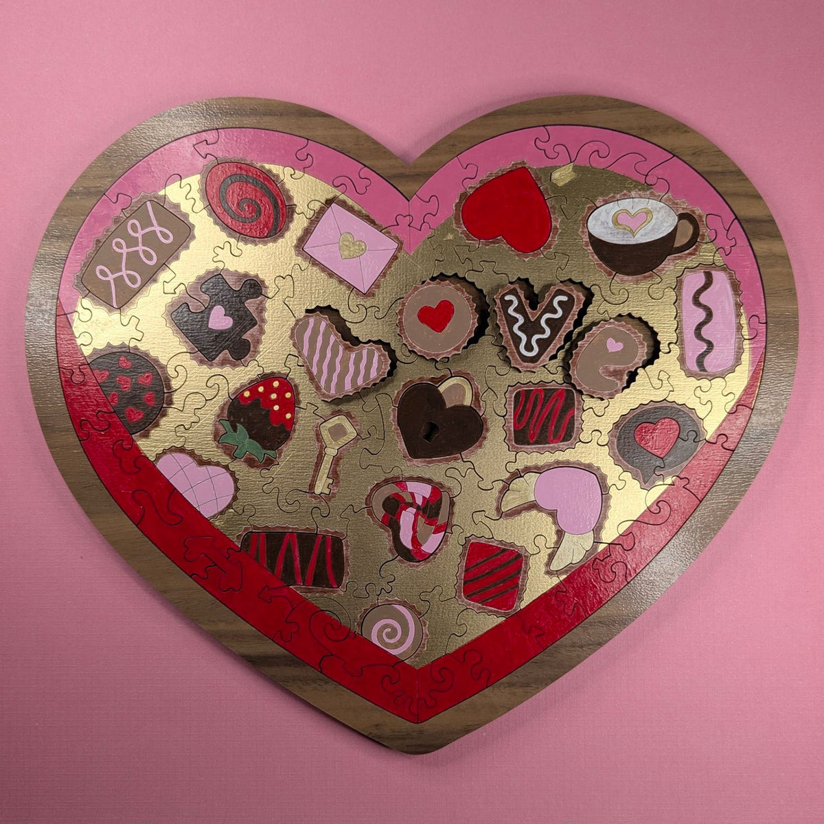 Valentine's Chocolate Box Jigsaw Puzzle with Customizable Tray ...