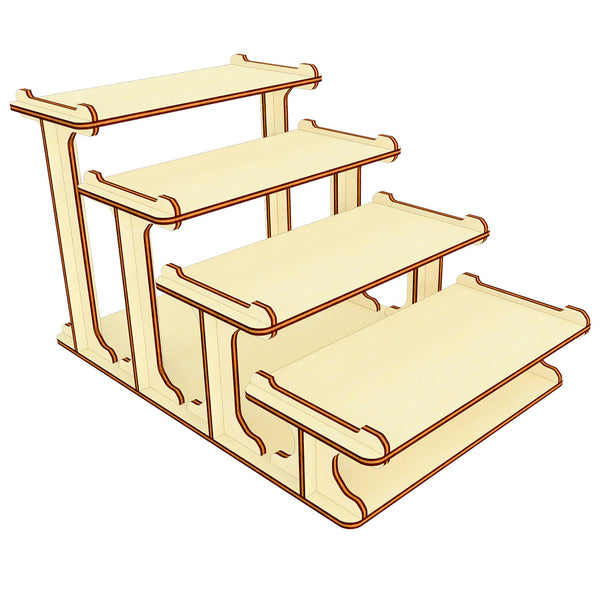 Versatile Four Tiered Display Stand on the Base with Simple Assembly ...