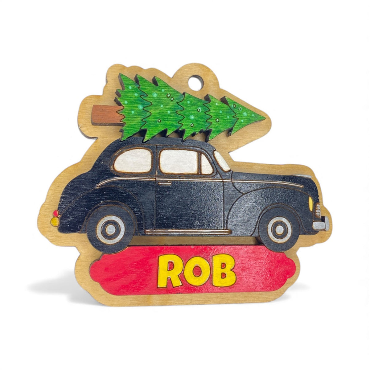 Vintage Car Christmas Tree – Personalized Layered Ornament – Glowforge Shop