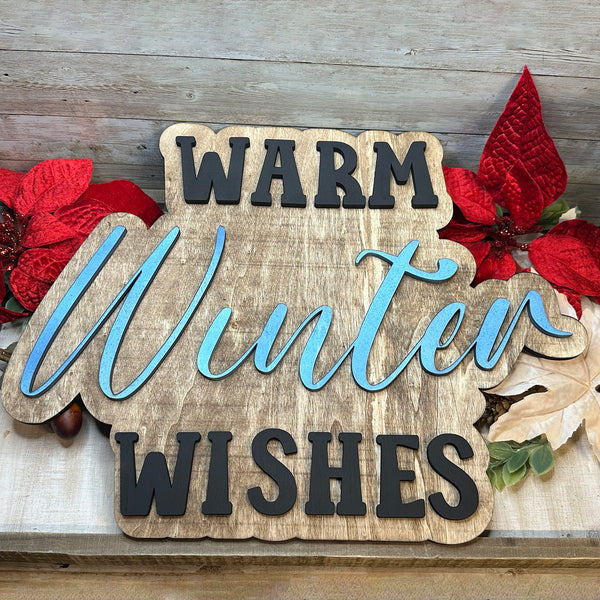 Warm Winter Wishes Christmas Door Sign – Glowforge Shop