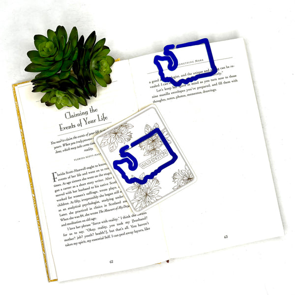 Washington Shaped Bookmark with Card Backer - Paperclip - Snack Bag Cl ...