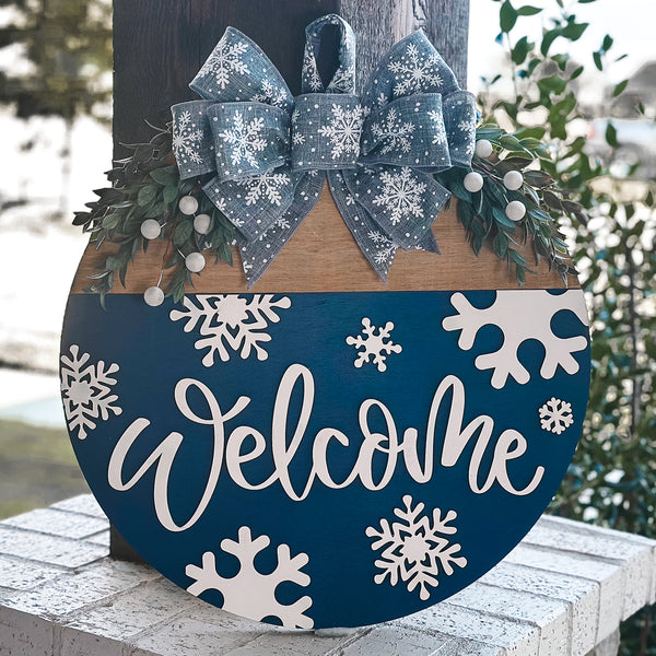 Winter Snowflake Welcome Door Hanger – Glowforge Shop