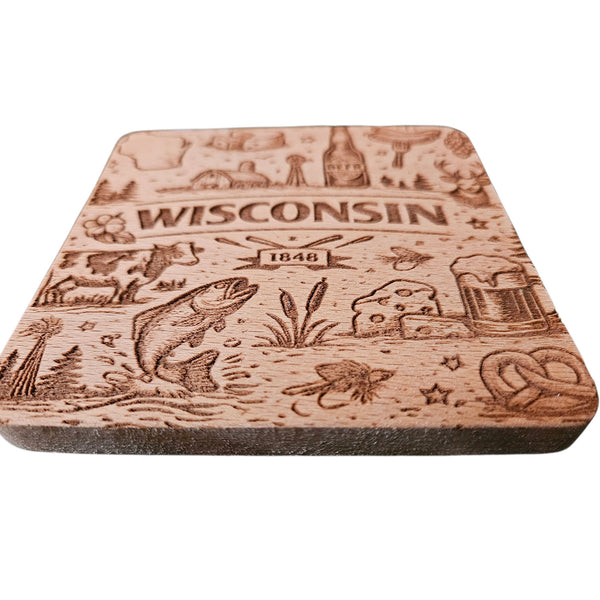 Wisconsin Coaster Design – Glowforge Shop