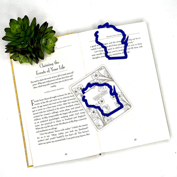 Wisconsin Shaped Bookmark with Card Backer - Paperclip - Snack Bag Clo ...