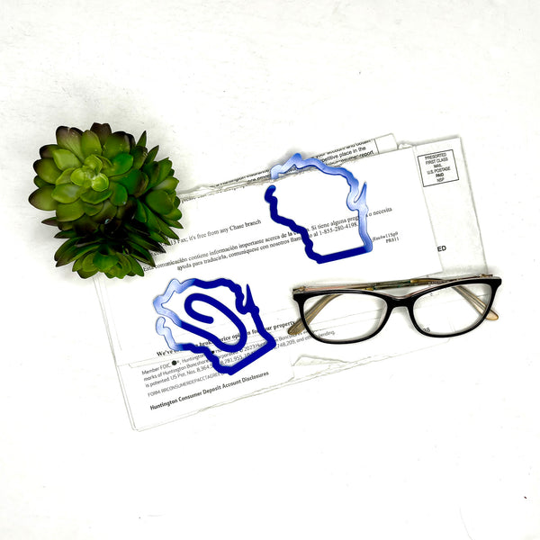 Wisconsin Shaped Bookmark with Card Backer - Paperclip - Snack Bag Clo ...
