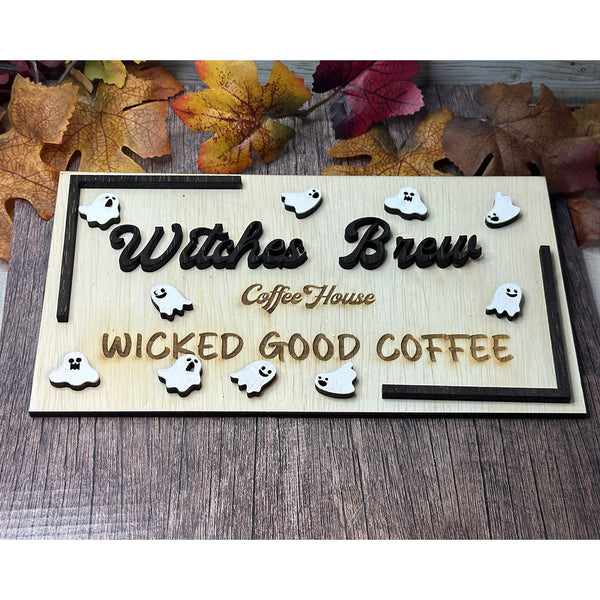 Witches Brew Coffee House Wicked Good Coffee Halloween Sign – Glowforge ...