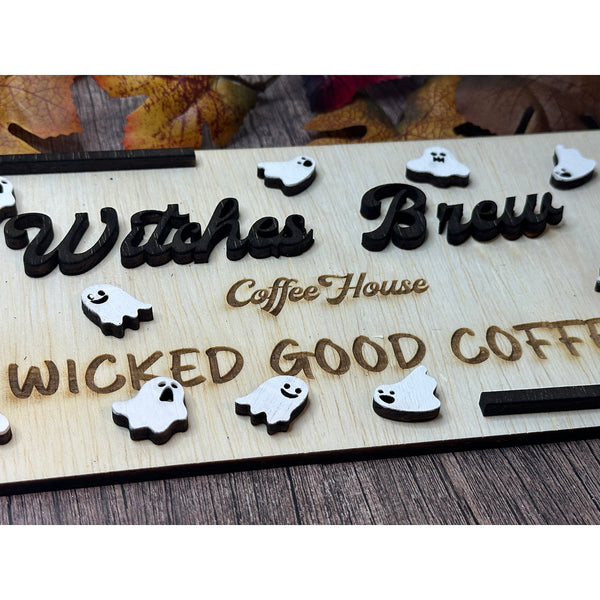Witches Brew Coffee House Wicked Good Coffee Halloween Sign – Glowforge ...