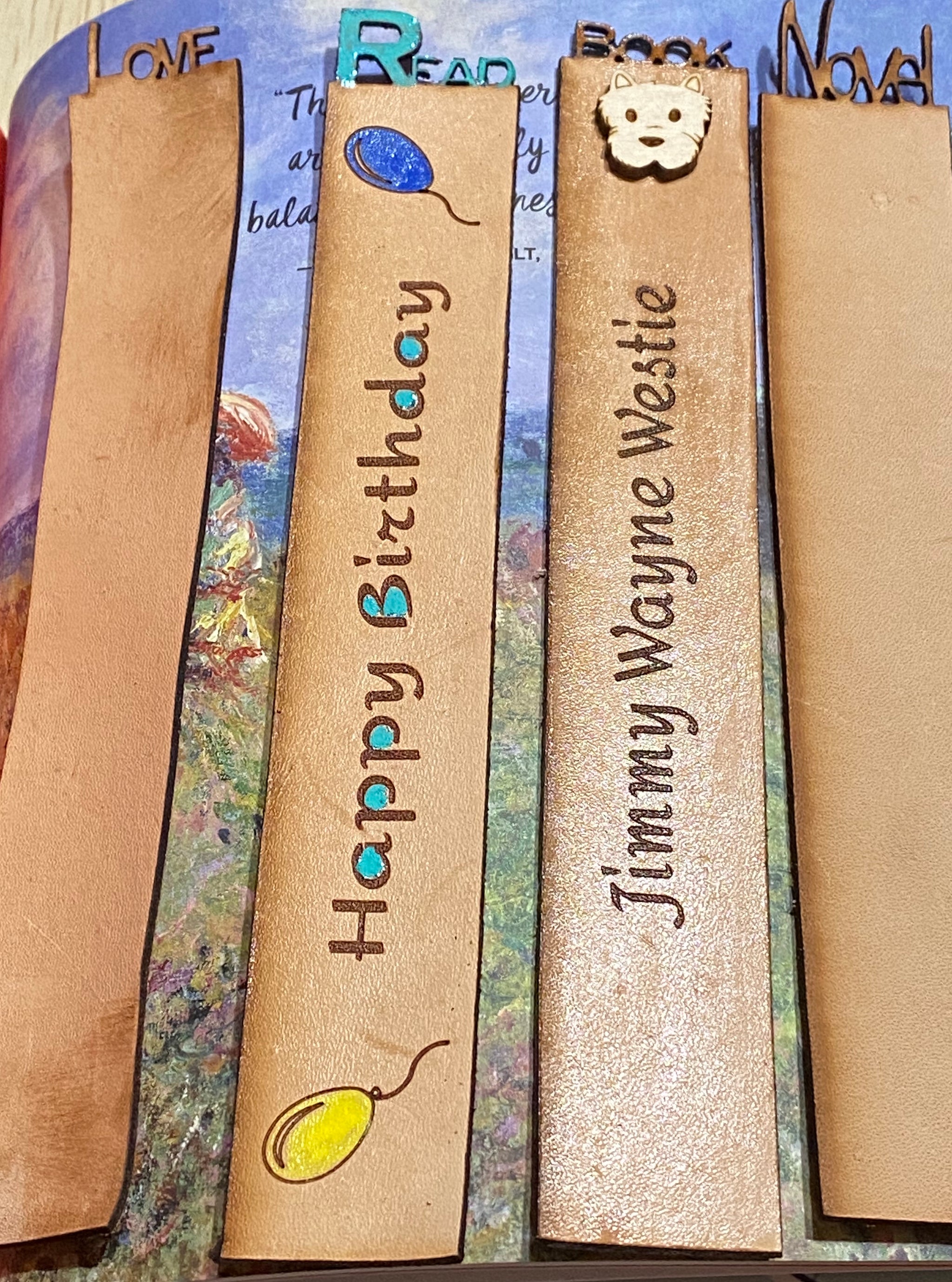 Leather Literary Word Bookmark (Set of 4) – Glowforge Shop