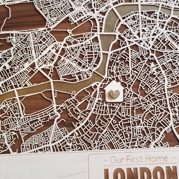 Intricate Layered Map of London – Glowforge Shop
