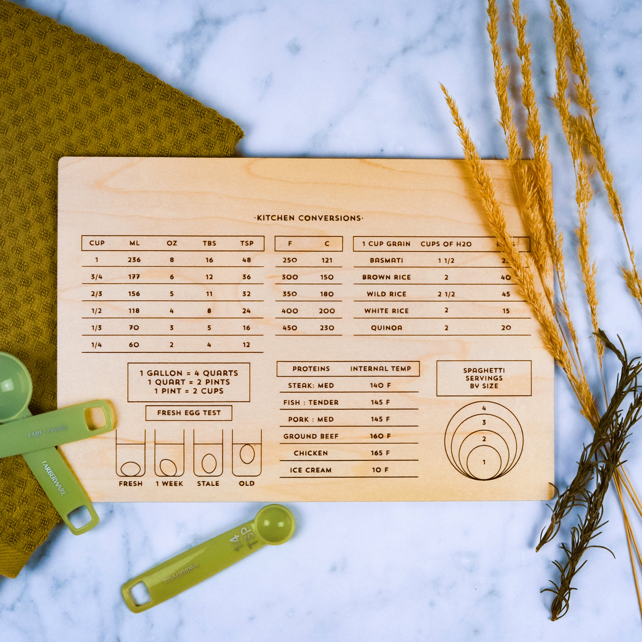 Cooking Conversion Chart – Glowforge Shop