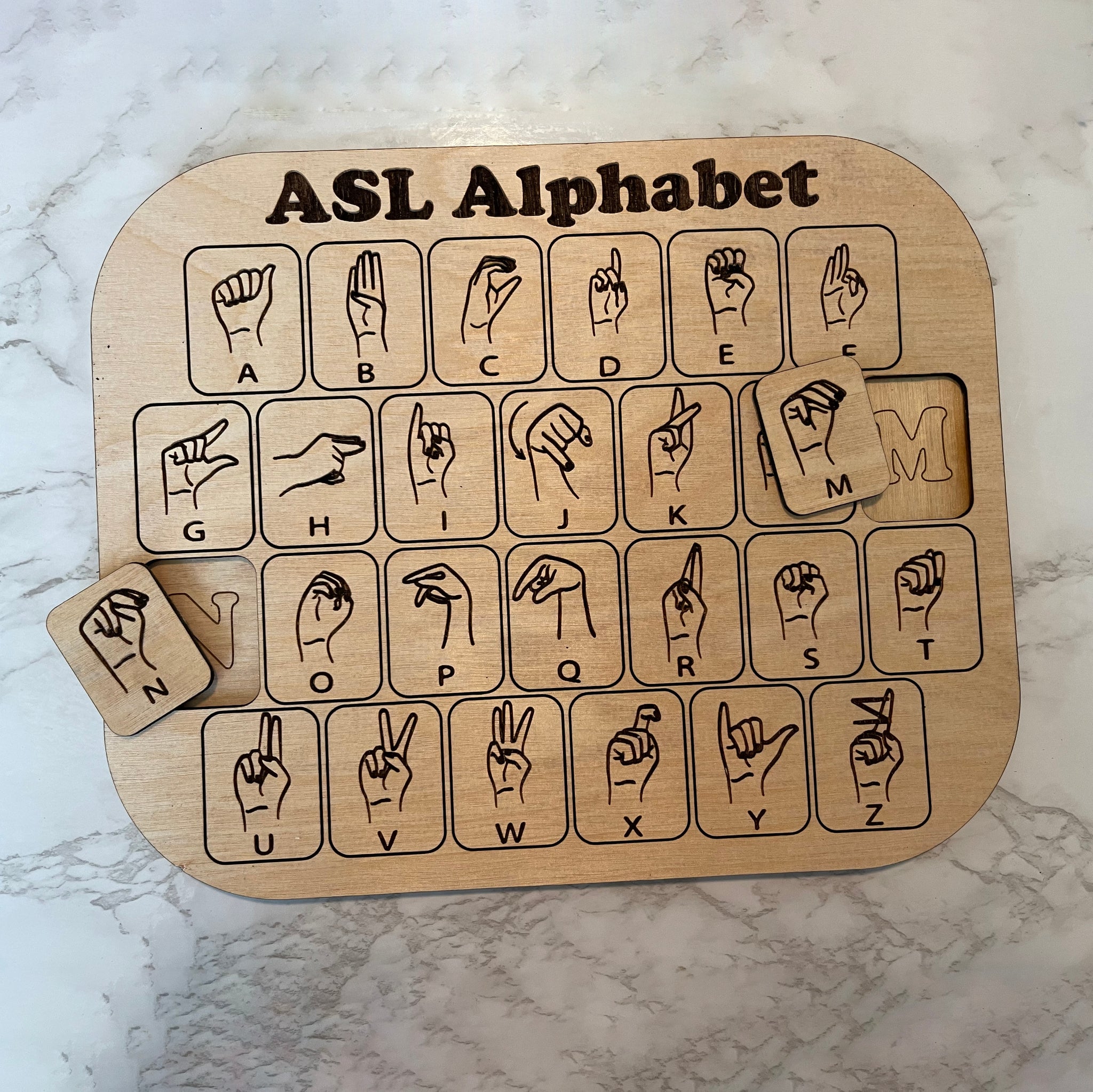 ASL Memory Puzzle – Glowforge Shop
