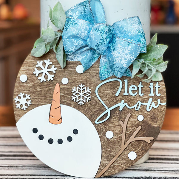 Let It Snow - Round Sign – Glowforge Shop