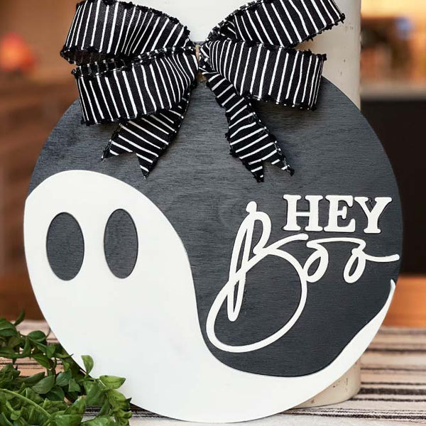 Hey Boo Halloween Round – Glowforge Shop
