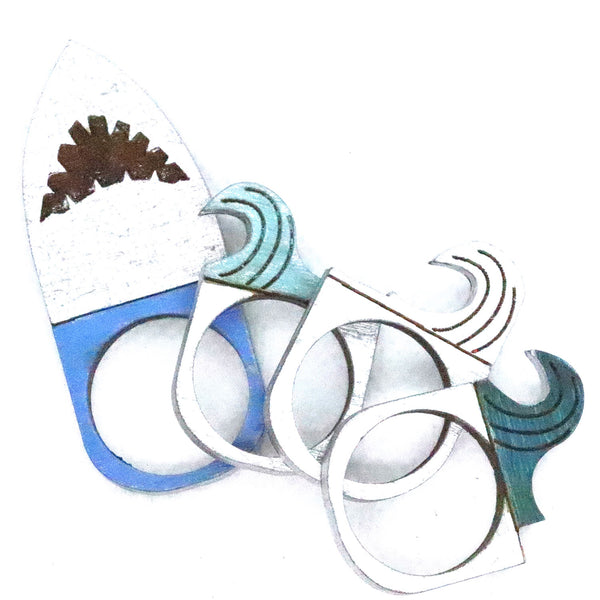 4 Stackable Shark And Water Waves Ring – Glowforge Shop