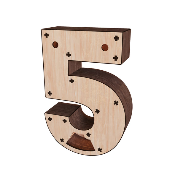 Light-up Marquee Number Display "5" – Glowforge Shop