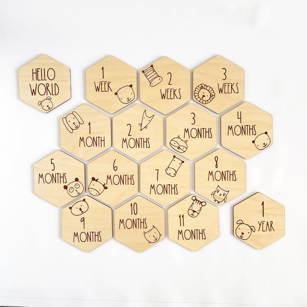 Baby Milestone Cards with Adorable Baby Animals – Glowforge Shop