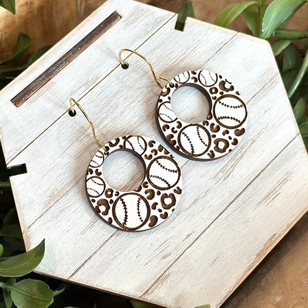 Baseball Leopard Print Earrings – Glowforge Shop